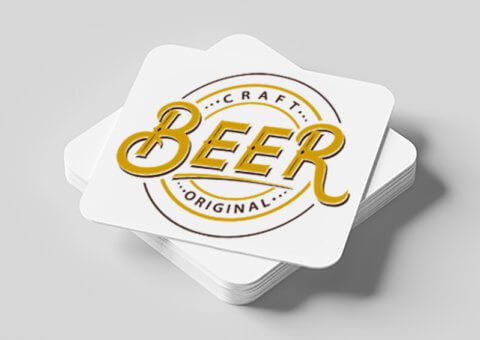 Branded Beer Mats - Square or Circular - Bespoke Design